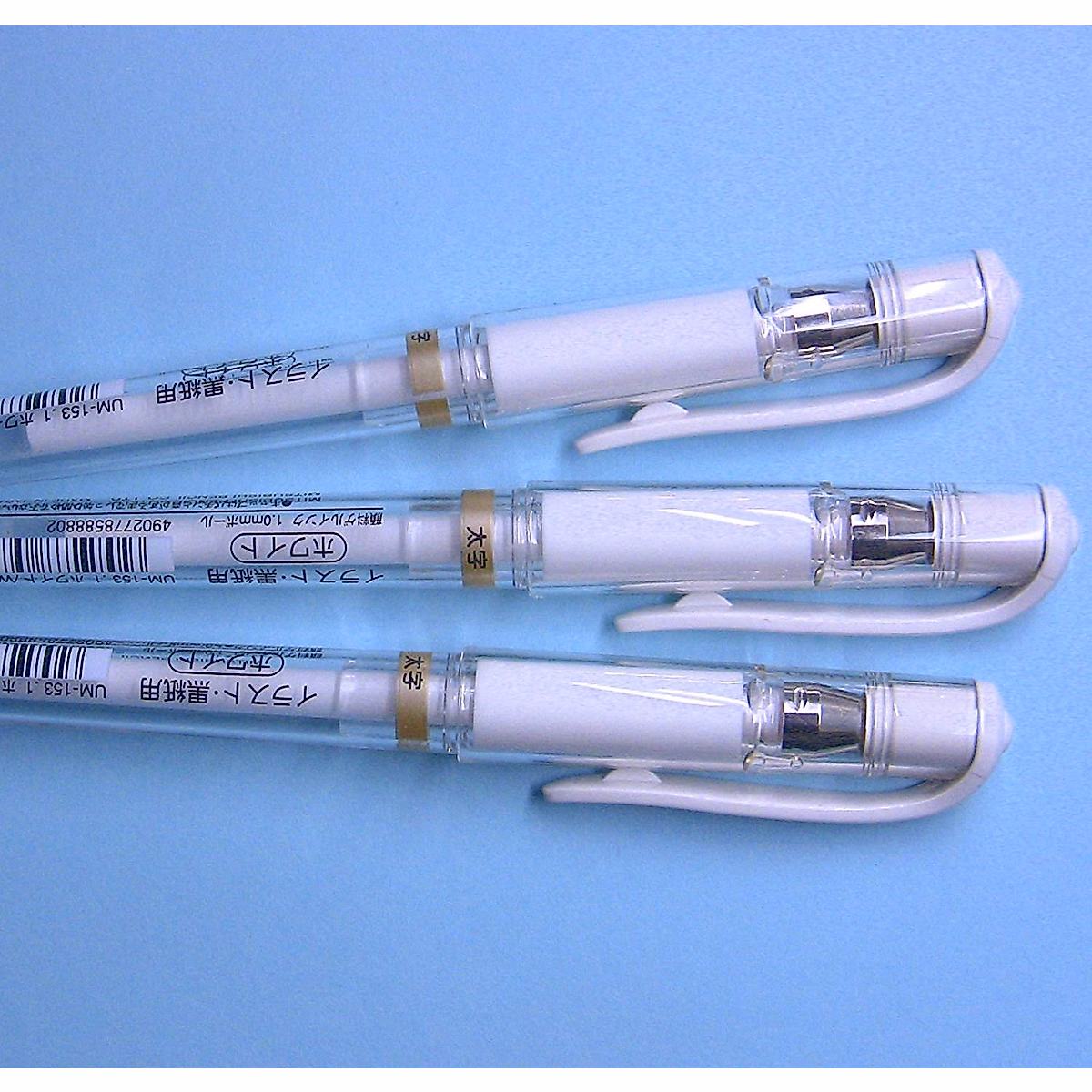 Uni-Ball UM 153 Signo Broad Point Gel Pen - White - Pack of 3, Limited Edition