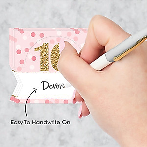 Big Dot of Happiness Sweet 16-16th Birthday Party Tent Buffet Card - Table Setting Name Place Cards - Set of 24