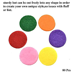 Auleswet 20mm Diameter Felt Circles Uniformly Pre-Cut Symmetrically Round Prevent Scuffs Easy Gluing Non-Woven Fabric Protect Pads Mixed Colour 80 PCS for Wax Sample Furniture Legs Halloween Costume