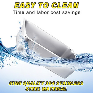 Tioncy 3 Pack Steam Table Pan Full Size with Lid 4'' 6'' Deep Stainless Steel Hotel Pan 20.8'' L x 12.8'' W Metal Food Container Thick Catering Pans Commercial Food Pans for Party Restaurant Kitchen