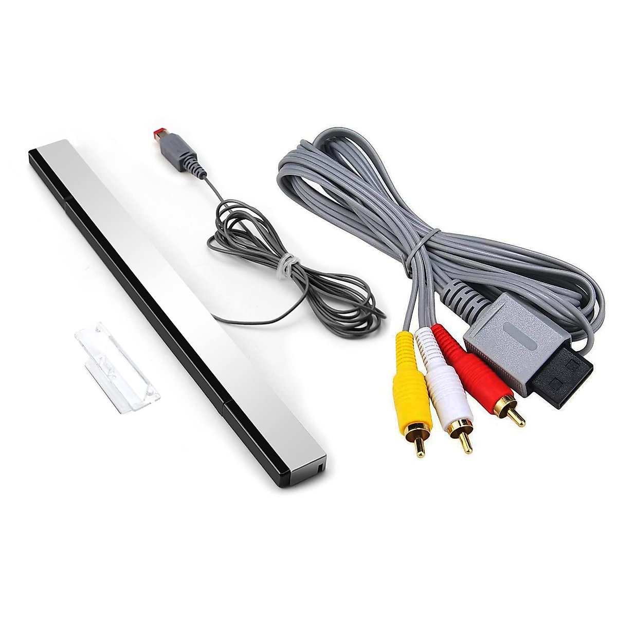 2 in 1 Wii AV Cables Composite Audio Video Cable + Wii Sensor Bar Wii Wired Infrared Ray Sensor Bar Compatible with Nintendo Wii and Wii U