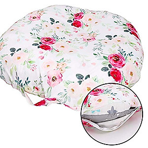 Floral Newborn Lounger Pillow Cover, Lounger Cover for Boys Girls,Pink Flower, Snugly Fit Infant Lounger for Baby, Infant Removable Slipcover, Breathable & Reusable (Lounger Pillow Not Included)