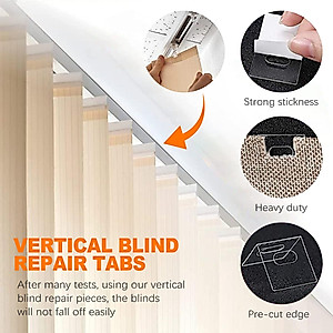 CoguZed 30 Sets (60 Pcs) Clear Vertical Blind Repair Tabs, Vertical Blinds Repair Kit, Vertical Blinds Replacement Slats，Pre-Cut Blind Fixers Peel Back Adhesive Ready to Use