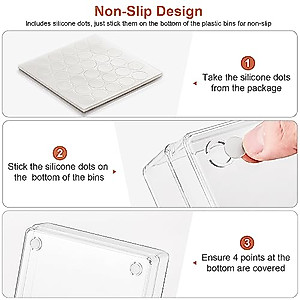 SMARTAKE 6 PCS Clear Plastic Drawer Organizers Set, Large Size Non-Slip Desk Drawer Organizer, 2-Size Versatile Bathroom and Vanity Drawer Organizer Trays for Makeup, Bedroom, Office, Kitchen Utensils