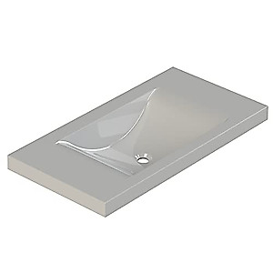 Lift Bridge Kitchen & Bath Assembled Wall-Mount Floating Bathroom Vanity with White Cultured Marble Top Sink Set, 37 in. W x 19 in. D x 29 in. H in Gray with Viteli + Siena Top