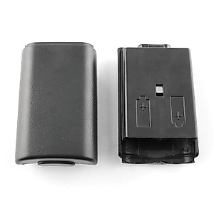 E-outstanding Battery Case 2PCS Black AA Battery Back Covers Holders Shells for Xbox 360 Wireless Controller