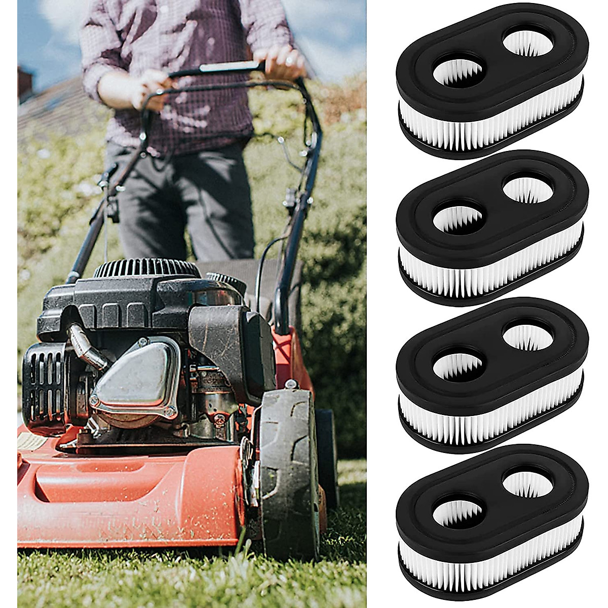 593260 Lawn Mower Air Filter 550ex 675exi 725exi Series Engines Model and More, 798452 Air Cleaner Cartridge Filter Troy Bilt TB110 TB200 TB230 Lawnmower and More (4pcs) (3)