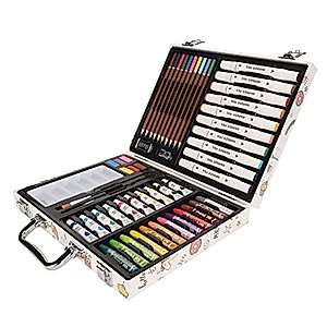 Marker Crayon Kit Arts and Crafts Supplies Coloring Art Kit Gift Case Markers Crayon Colour Pencils, 53pcs Art Set for Budding Artists Kids Teens Boys Girls CrayonsDrawing &