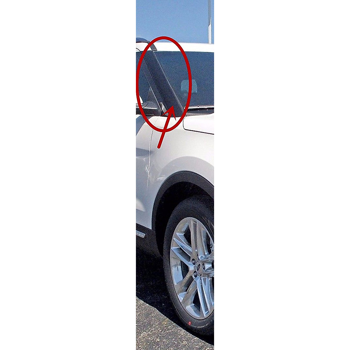 Front Windshield-Outer Pillar Windshield Trim Molding Passenger R/H Side Only Compatible with Ford Explorer 2011-2019 Models