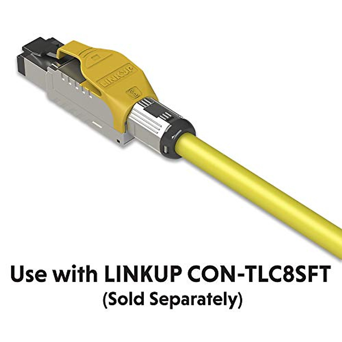 LINKUP - Cat8 Ethernet Cable S/FTP 22AWG Screened Solid Cable | 2000MHz (2GHz) up to 40Gbps | Future 5th-Gen Ethernet LAN Network 40G Structure Wires |Yellow| 100 Meter Bulk (Termination Required)
