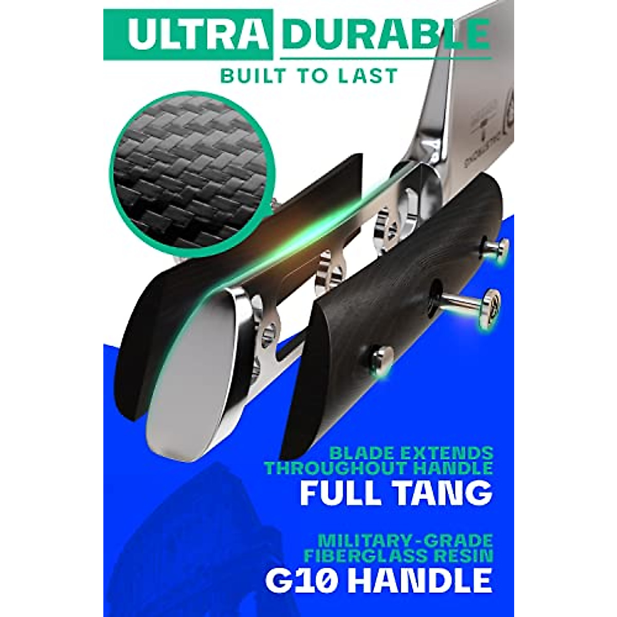 DALSTRONG Chef Knife - 8 inch Blade - Gladiator Series ELITE - Forged HC German Steel Chef's Knife - Razor Sharp Kitchen Knife - Professional Full Tang Knife - Black G10 Handle - Sheath -NSF Certified