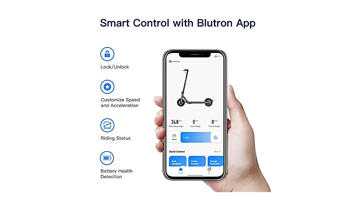 Blutron One Plus S65 Electric Scooter - 20 MPH Speed