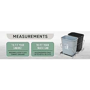 Kitchenflex Cabinet Trash Can Pull Out Kit-Bin Not Included| Space-Saving Cabinet Solution with Easy Installation | Efficient Waste Management| Pull Out Garbage Can for Kitchen Cabinet