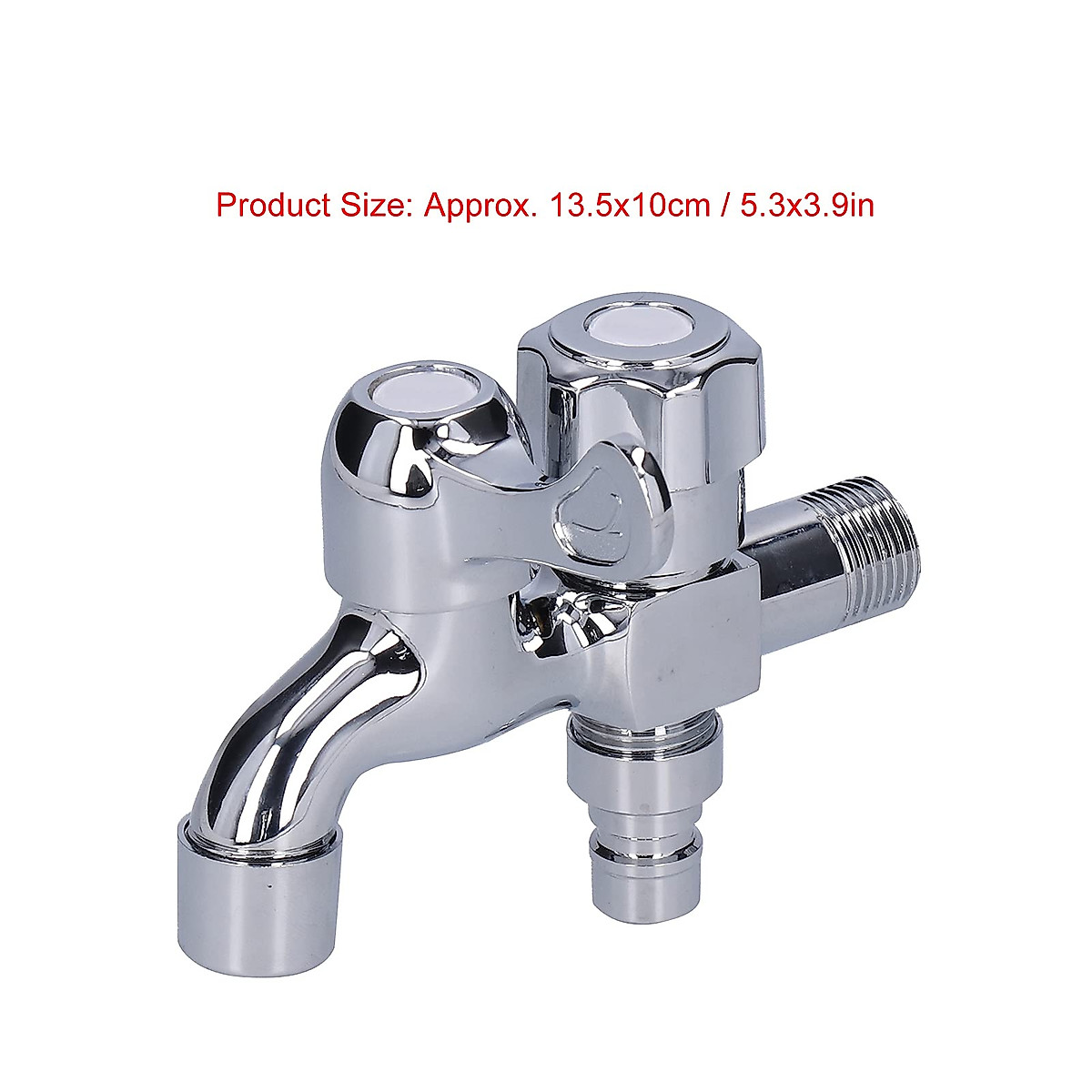 Double Use Tap Water Tap, G1/2 Male Thread Faucet Stainless Steel Double-Use Water Tap, Water Saving Faucet for Washing Machines Garden Irrigation Supplies