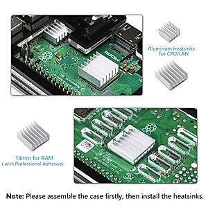 Smraza Raspberry Pi 3 B+ Case with Fan, 5V 2.5A Power Supply and 3 Heat Sinks for Raspberry Pi 3 Model B+ (B Plus), 3B, 2B