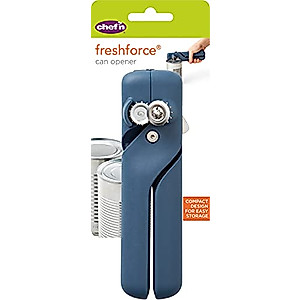 Chef'n FreshForce Compact Can Opener, Stainless Steel, Blue