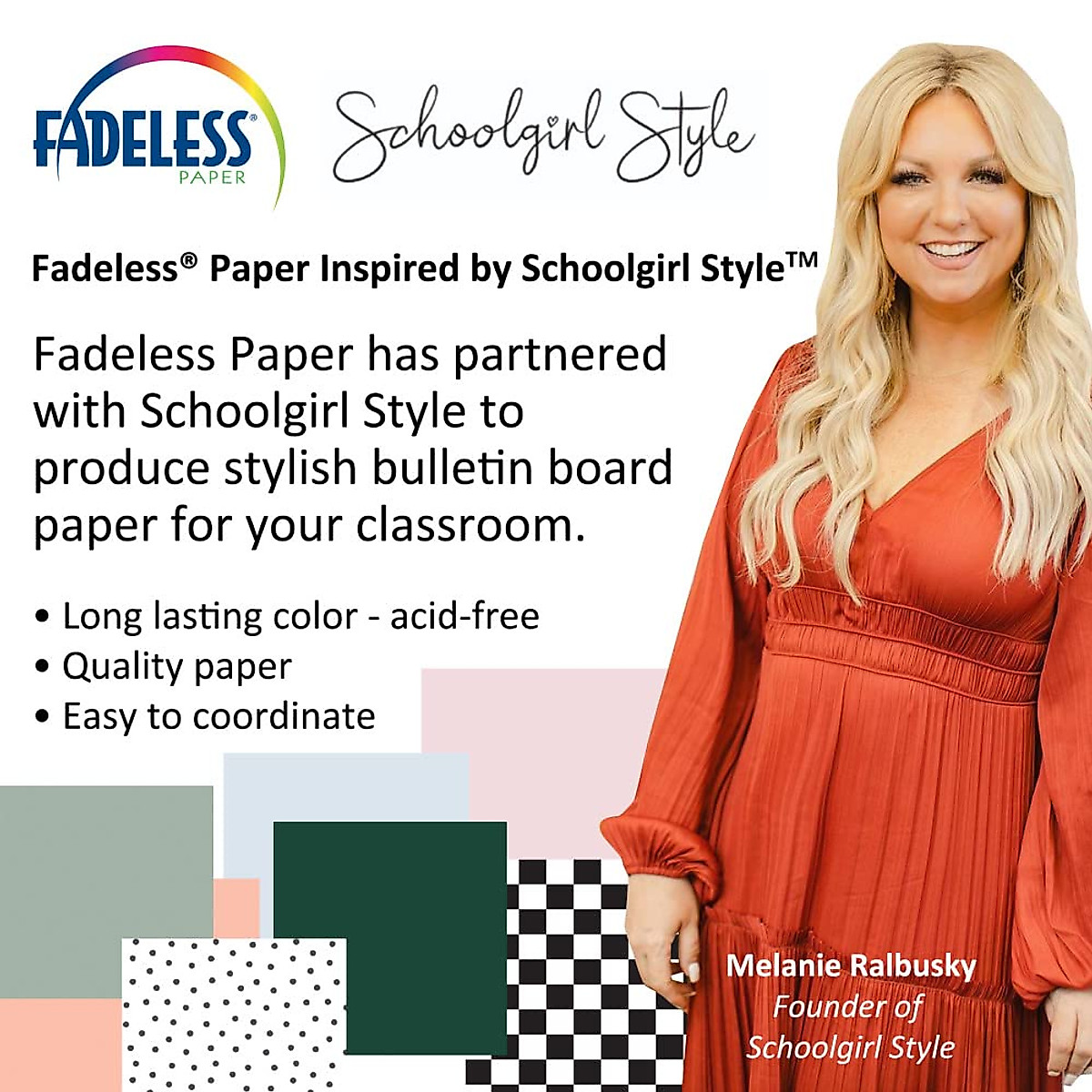 Fadeless Schoolgirl Style Bulletin Board Paper, Retro Hopscotch, 47.25" x 12', 1 Roll