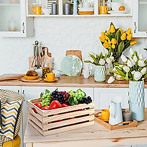 ZENFUN 3 Pack Wooden Nesting Crates with Handles, Decorative Hand Crafted Wood Box Nesting Crate Farmhouse Storage Basket Container for Display and Organization, Home Centerpieces