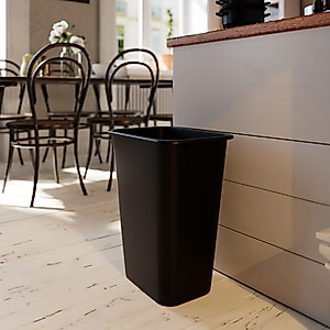 Pack of 2 | 41 Qt. / 10 Gallon Black Rectangular Wastebasket Trash Can