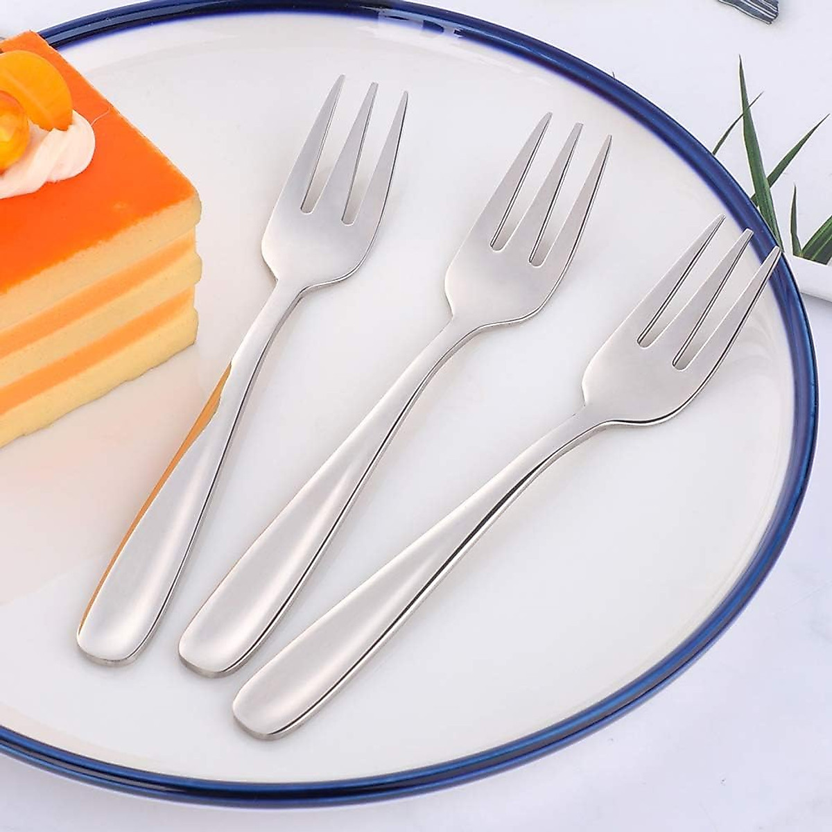 Polishing Stainless Steel Set/Dessert Fork,Portable Cocktail Salad Water Fork, Suitable For Party Travel，Appetizing Vegetable Small Fork