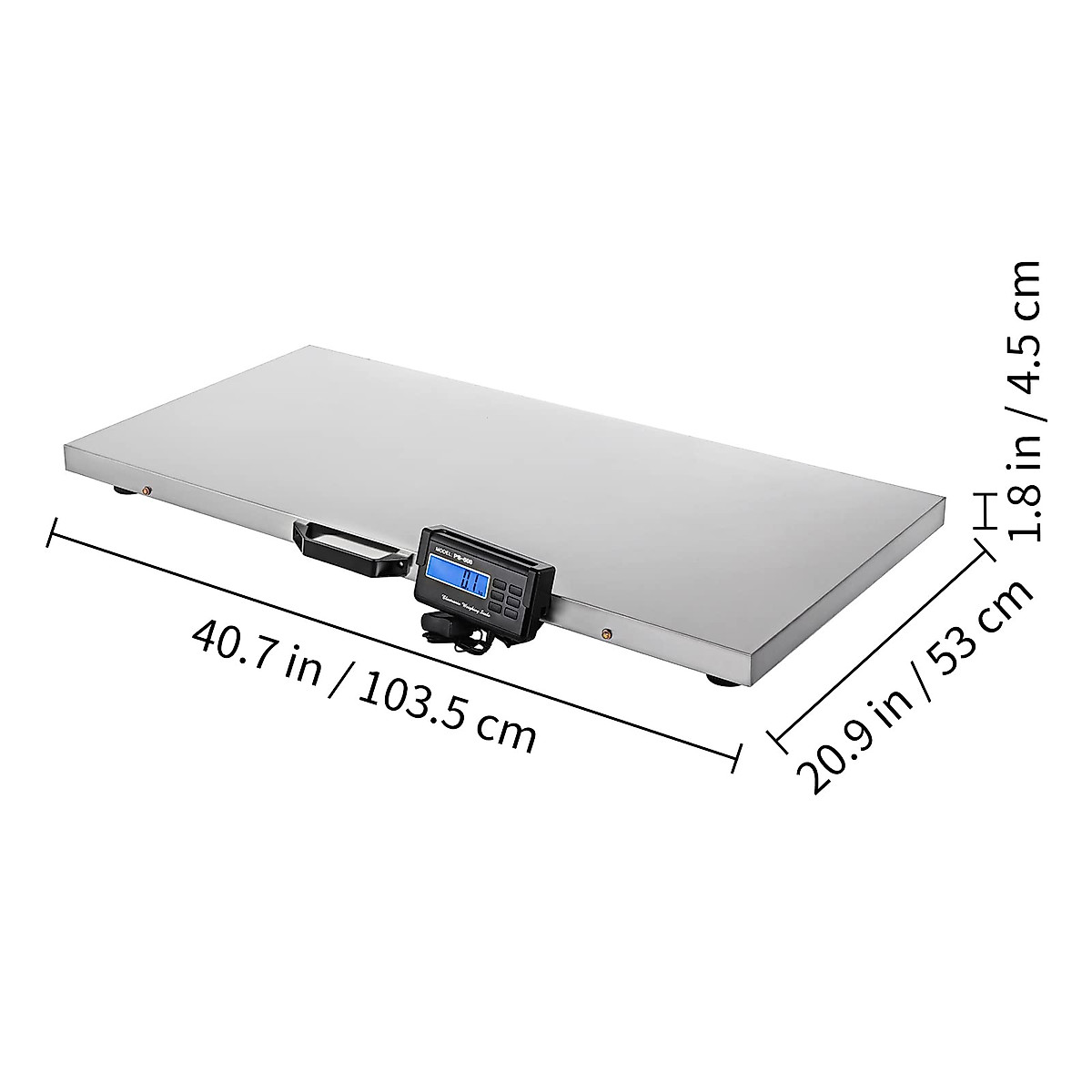 Happybuy 1100Lbs x 0.2Lbs Digital Livestock Scale Large Pet Vet Scale Stainless Steel Platform Electronic Postal Shipping Scale Heavy Duty Large Dog Hog Sheep Goat Pig Sheep Scale