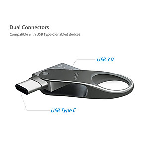 Silicon Power C80 64GB Flash Drive Type C Swivel Dual Flash Drive (USB-A 3.0 / USB-C) Ready for Smartphones, Tablets and New MacBook (SP064GBUC3C80V1S)