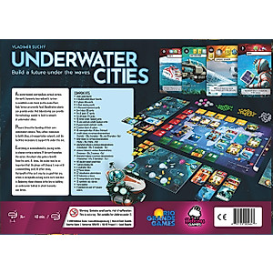 Underwater Cities Board Game Bundle of Base Game Plus New Discoveries Expansion Plus Two Starship Buttons