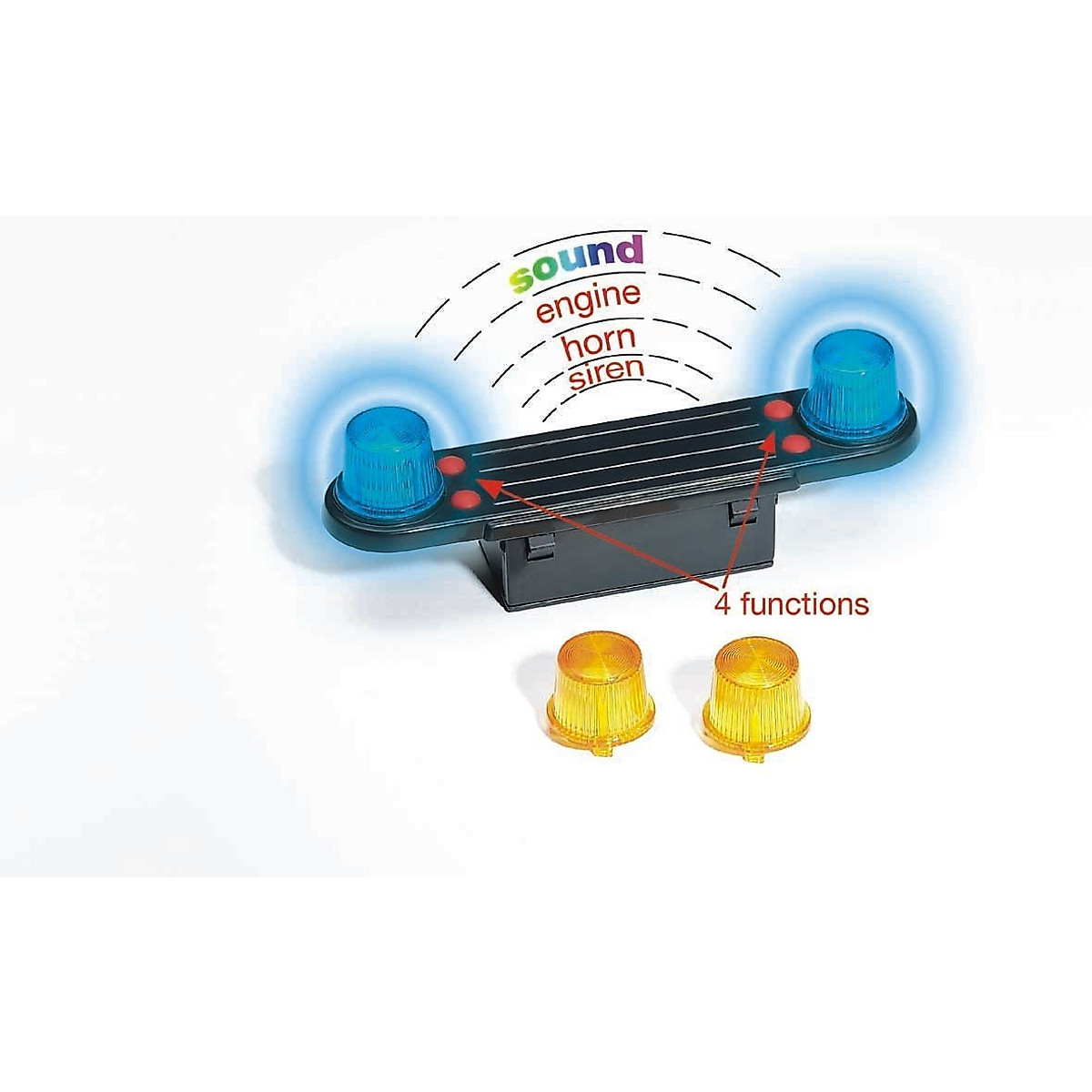 Bruder Toys - Attachable Realistic Light and Sound Module with 4 Different Siren Functions (Police Yelp, Engine Noise, Police Siren, and Fire Engine) - Ages 4+