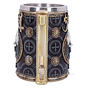Nemesis Now Hard Rock Tankard, Hand-Painted Resin Beer Mug with Removable Insert, Metal Band Collectible Merch and Gift for Fans, 16cm - Ghost Gold Meliora
