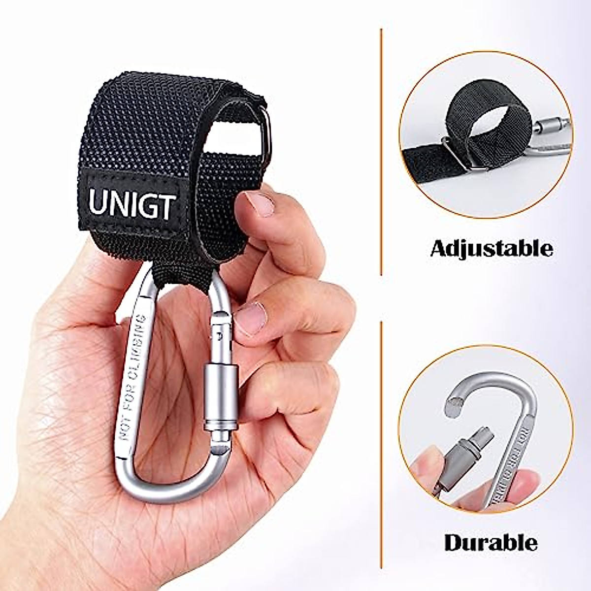 UNIGT 2 Pack UTV Hook for Hanging Headsets, Helmet and Goggles, Multipurpose Carabiners for Electric Scooter Owner Fits 1.5-2.0" SXS Roll Cage Accessory Hook Hanger- Black