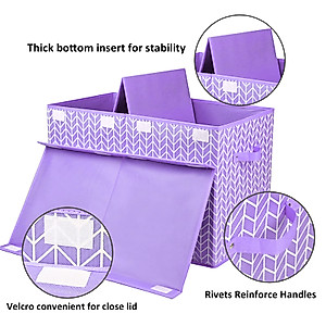 Mayniu Large Toy Box Chest Storage Bins with Lid, Toys Organizers Storage Boxes Basket with Sturdy Handles for Boys, Girls, Nursery, Playroom, Closet, Bedroom