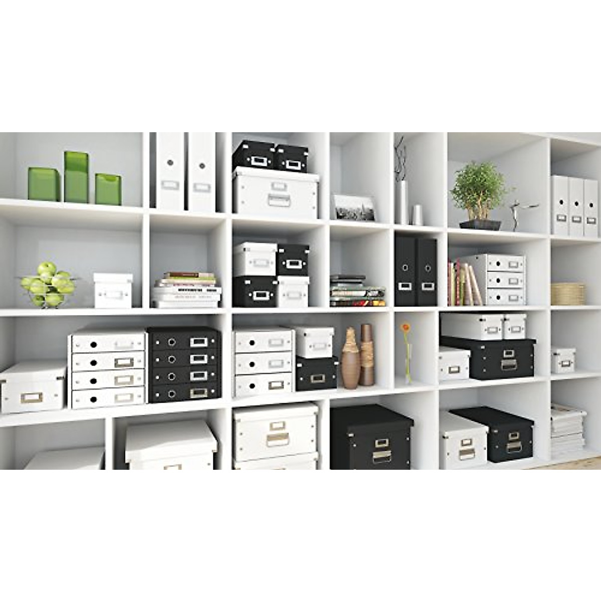 Leitz Click & Store Storage Box, 4 Drawer, Collapsible, Stackable, Patented Design, Bin, Cabinet, Desk Organizer, Black (60490095)