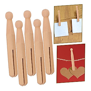 10pcs Wooden Clothespins Round Wooden Clothespins DIY Wooden Doll Sticks Crafting Painting Ornament