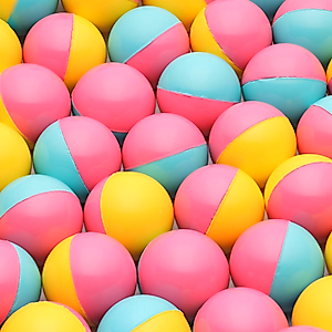 Assorted Colorful Bouncy Balls 1.26 inch (32 mm) 50 psc - Rubber Balls for Toddlers Mixed Pattern Style Bouncy Balls for Kids Small Balls for Babies - Party Favors Pinata Stuffers Gifts Toys & Games