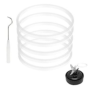 5 Pack Rubber Gaskets Replacement Seal White O-Ring for Nutri Ninja Pro Blender Blade Replacement for Ninja BL660 1100w BL770 1500w BL663 BL740 BL773CO BL780 BL780CO (3.22 inch Gaskets)