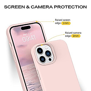 BENTOBEN for iPhone 14 Pro Max Case, Soft Silicone Gel Rubber Bumper Microfiber Lining Hard Back Shockproof Protective Phone Cover for iPhone 14 Pro Max 6.7", Sand Pink