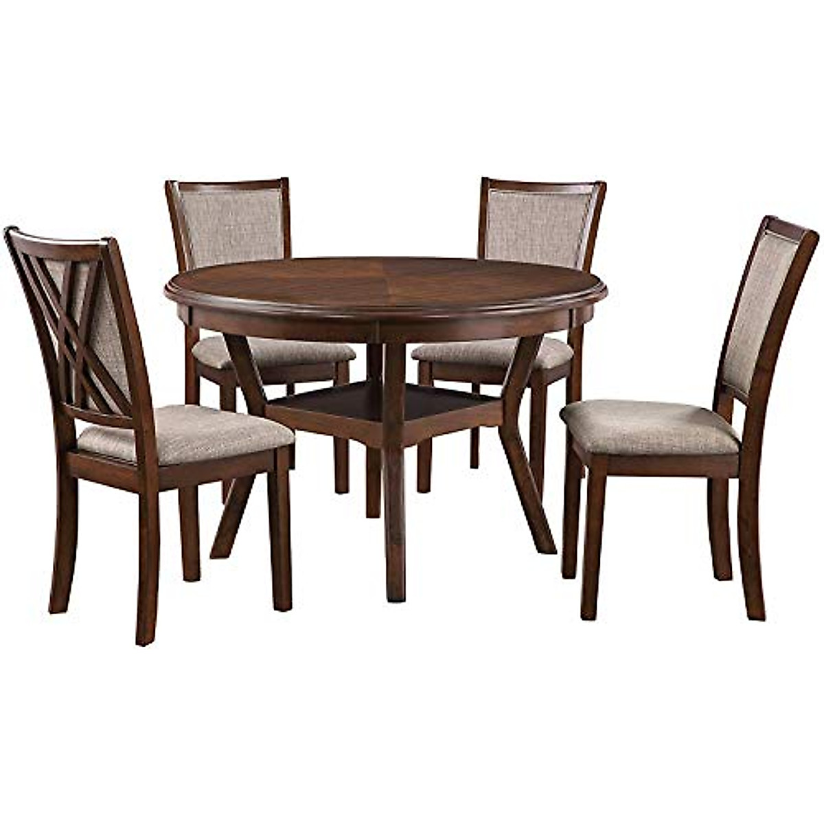 New Classic Furniture Amy 5-Piece Dining Table Set, Brown Cherry