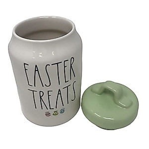 Rae Dunn by Magenta Easter Food Storage Canisters with Air tight lid (Easter Treats/White/8.5" Height x 4.5" Diameter)