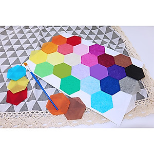 Exquiss 1200 Pieces 12 Colors Tissue Paper Hexagon 2.4 x 2.2 Inch Bulk 12 Colors for Art Paper Craft Scrunch Art Kids Craft DIY Craft Tracing Scrapbooking Embellishments Mural Rainbow School Supplies