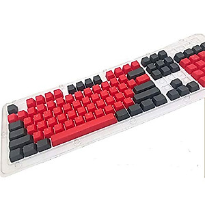 shlutesoy Keyboard Keycaps,104Pcs/Set Double Color Backlight Keycap for Cherry MX Mechanical Keyboard Black Red