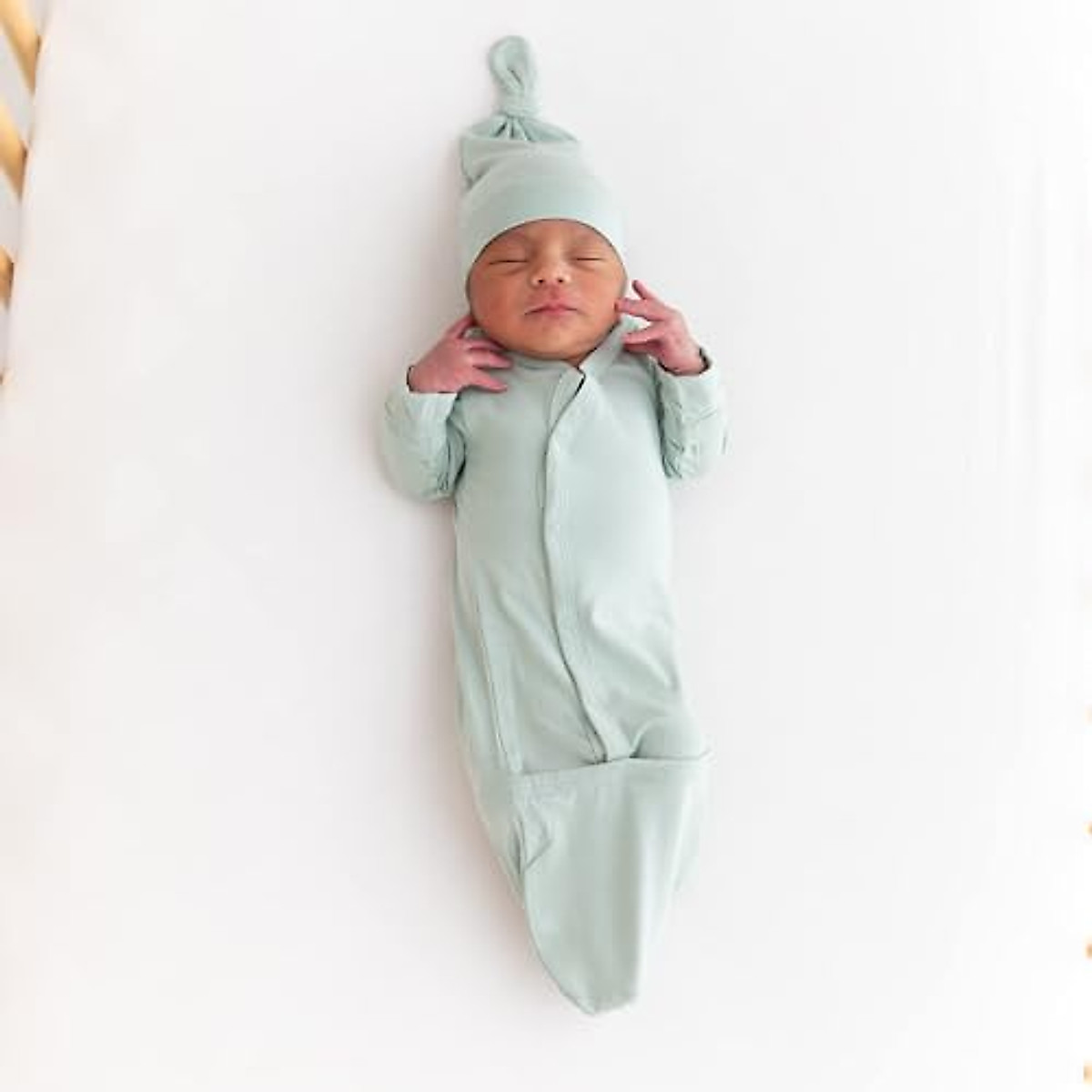 KYTE BABY Bundlers, Unisex Baby Sleeper Gowns, Rayon Made From Bamboo Material (0-3 Months, Sage)