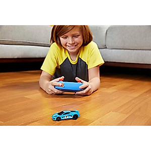 Hot Wheels Rc C8 Corvette in 1:64 Scale, Remote-Control Toy Car with Controller & Track Adapter, Works On & Off Track