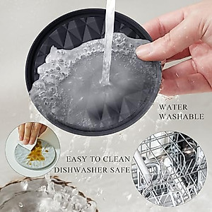 Wingcases Silicone Coasters for Drinks[6 Pack]- Cup Mat with Holder for Tabletop Protection-Non-Slip, Non-Stick, Coffee Table Decor, Great Gift for Any Occasion, Black