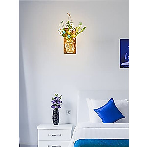 2 PACK Easter Decorations, Party Joy Easter Decor Mason Jar Sconces Rustic Wall Decor for Living Room Bathroom with Remote Control LED Fairy Lights and Artificial Flowers Spring Decorations for Home