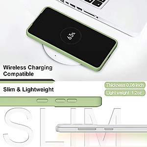 LEKEVO Compatible with Samsung Galaxy S21 FE 5G Case, Smooth Soft Liquid Silicone Case, Gel Rubber Shockproof Full Body Protective Phone Cover for Samsung S21 FE (Matcha Green)