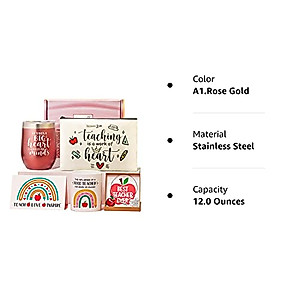 Best Teacher Gifts for Women Teacher Appreciation Gifts, End of Year Teacher Gifts from Student, Thank You Teacher Gifts Basket Daycare Teacher Gift, Funny Teacher Gift Set with Wine Tumbler Bracelet