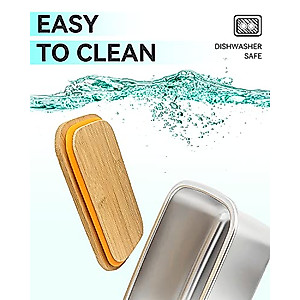 KEOAMG Butter Dish with Lid for Countertop, Large Stainless Steel Butter Dish Container with Silicone Seal for Refrigerator, Sturdy Butter Dish Keeper Holds 2 Sticks or a Normal 8oz European Butter