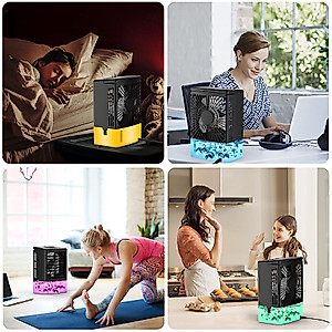 OVPPH Portable Air Conditioner, Personal Air Cooler Fan Mini Evaporative Cooler Desk Table Fan, Quiet Air Circulator Humidifier Misting Fan with 3 Speeds for Home Bedroom Office (Black)