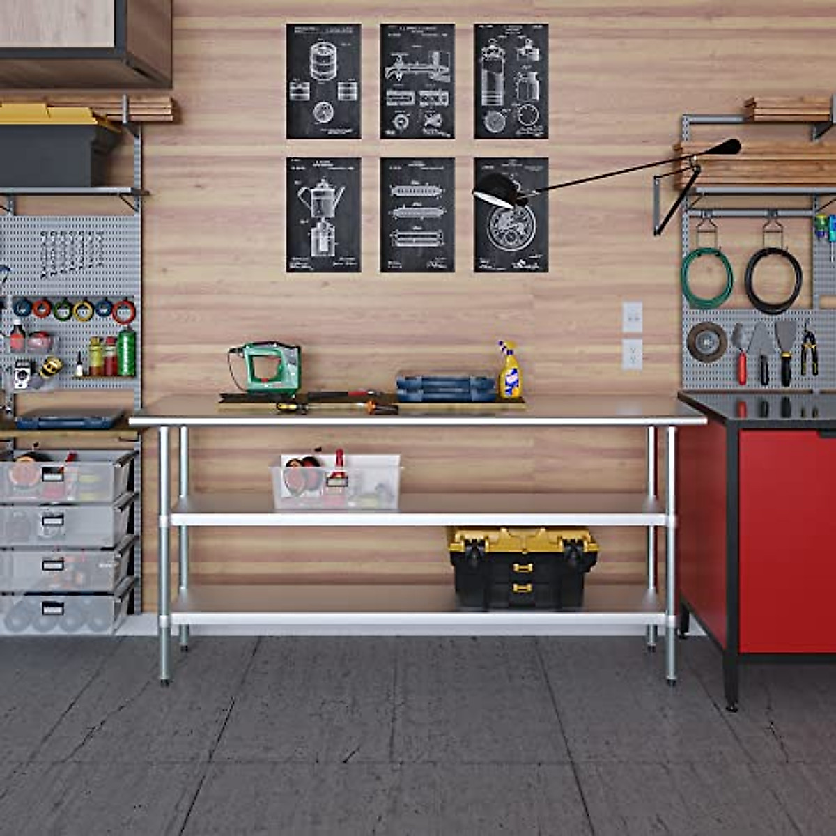 72" Long X 18" Deep Stainless Steel Work Table with 2 Shelves | Metal Food Prep Station | Commercial & Residential NSF Utility Table