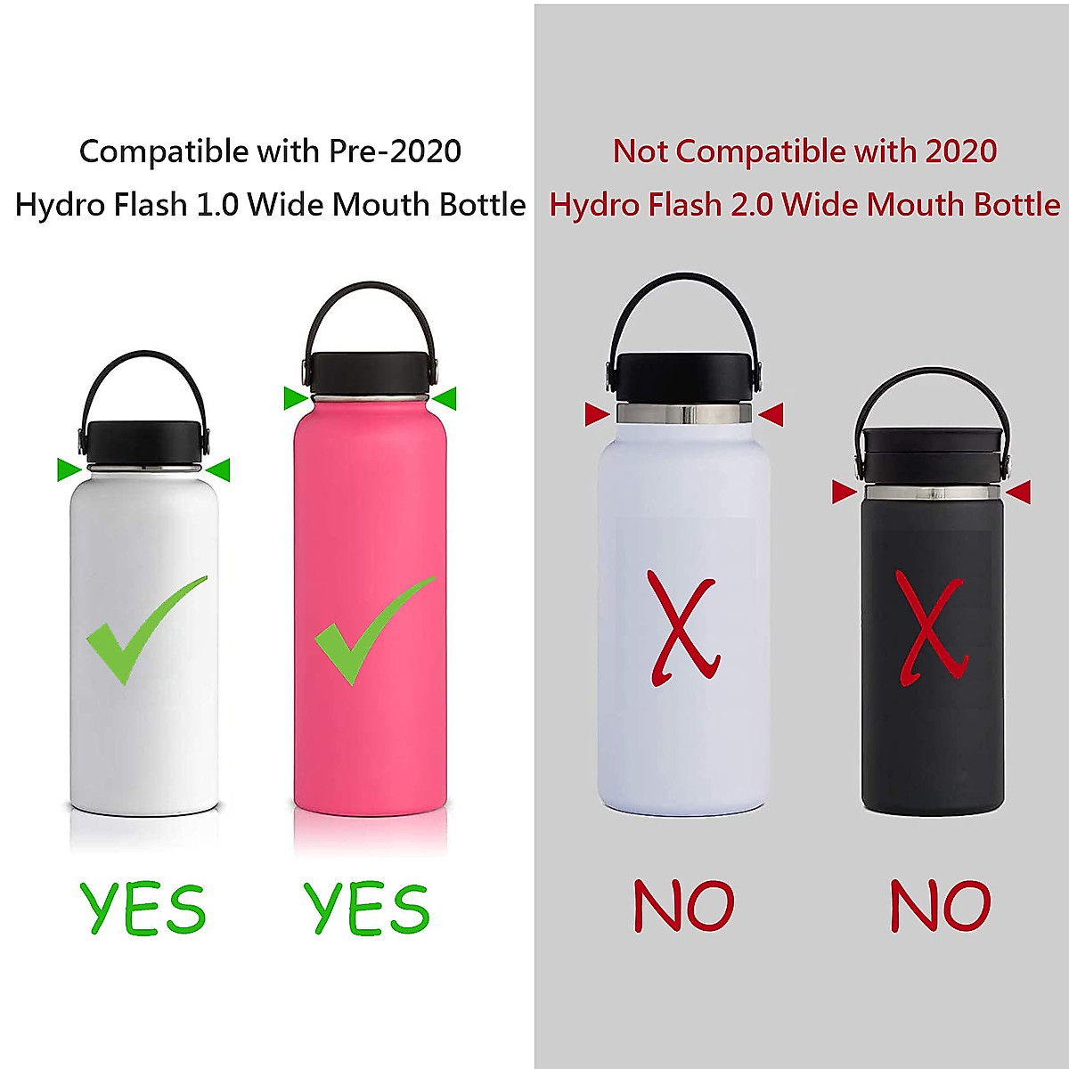 Wongeto Paracord Handle- Survival Strap Cord with Safety Ring and Carabiner - Compatible with Hydro Flask Wide Mouth Water Bottles 12oz - 64 oz Sport Water Bottle Strap Carrier(Red&Black)